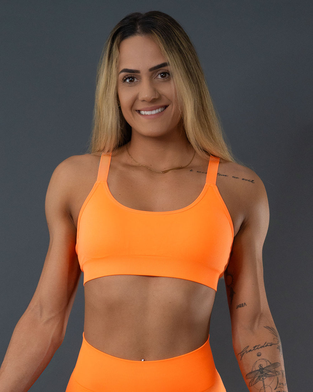 Synergy Neon Orange Sports Bra