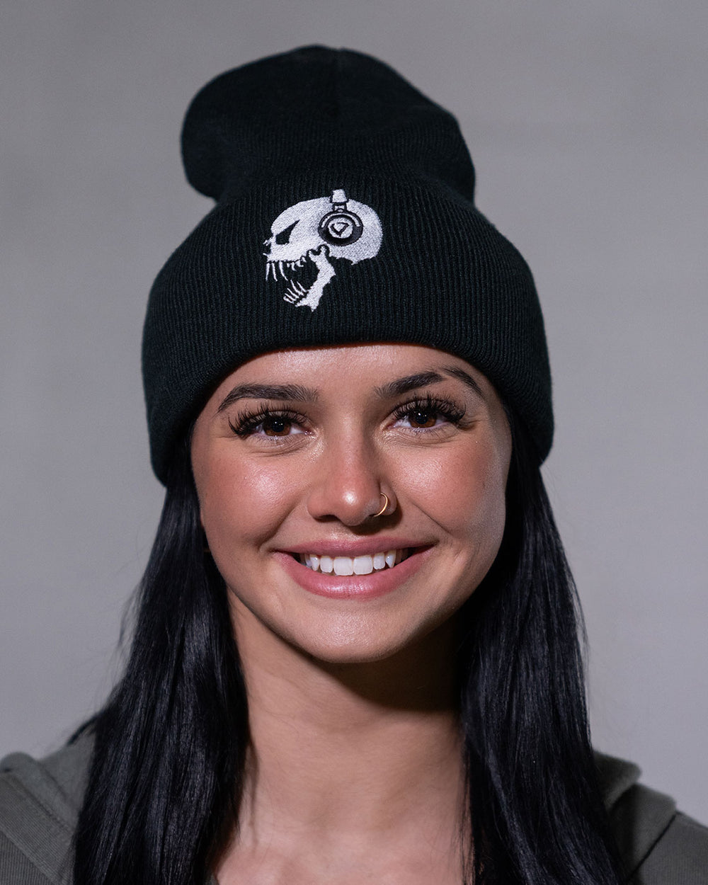 Black Skull Beanie
